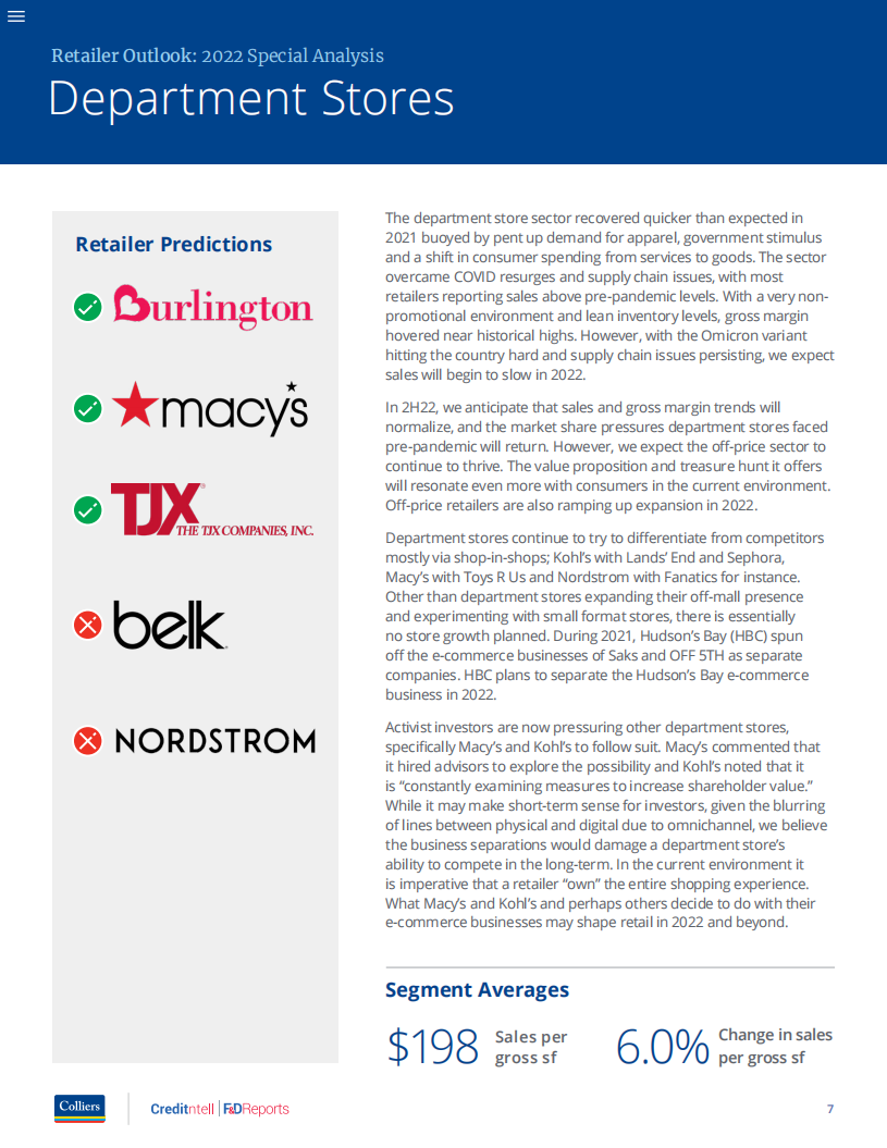 高力国际（Colliers） & Creditntell：2022年零售商展望与专题分析报告（英文版）.pdf | 先导研报