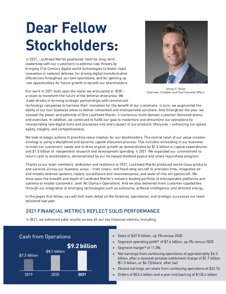 洛克希德－马丁（LOCKHEED MARTIN）2021年年度报告（英文版）.pdf | 先导研报