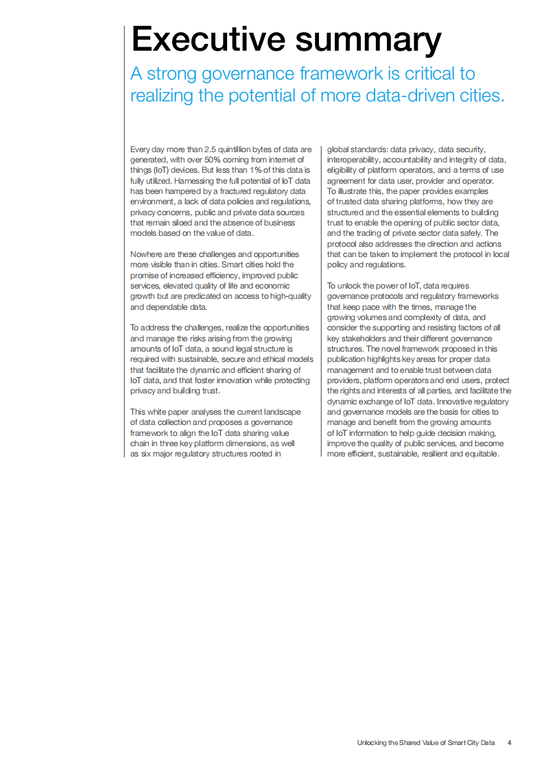 世界经济论坛（WEF）：解锁智慧城市数据的共享价值（英文版）.pdf | 先导研报