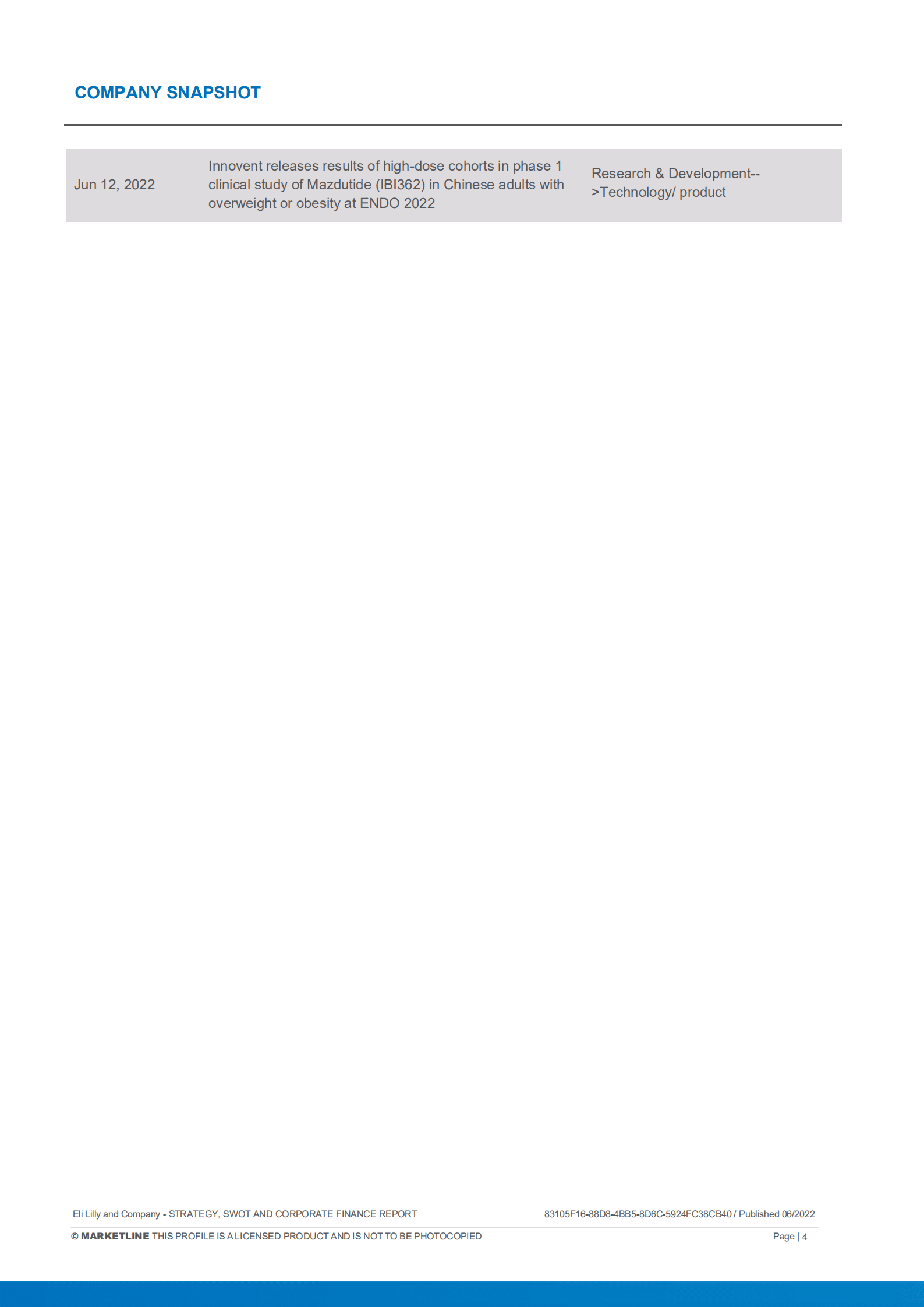 MarketLine：美国礼来公司发展概况、SWOT与财务状况深度分析报告（英文版）.pdf | 先导研报