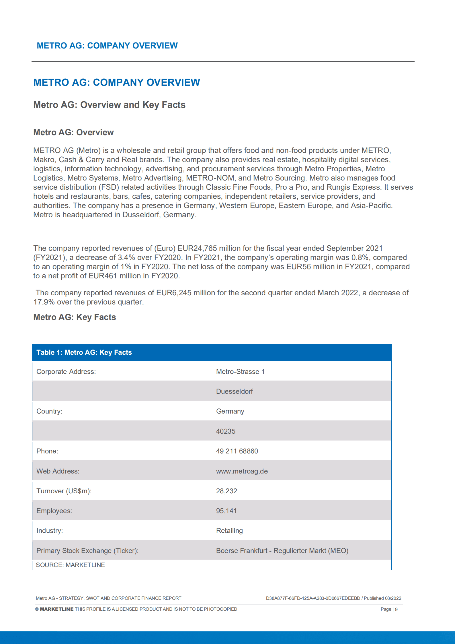 MarketLine：麦德龙（METRO）公司发展概况、SWOT与财务状况深度分析报告（英文版）（46页）.pdf | 先导研报-专业实时研报 ...