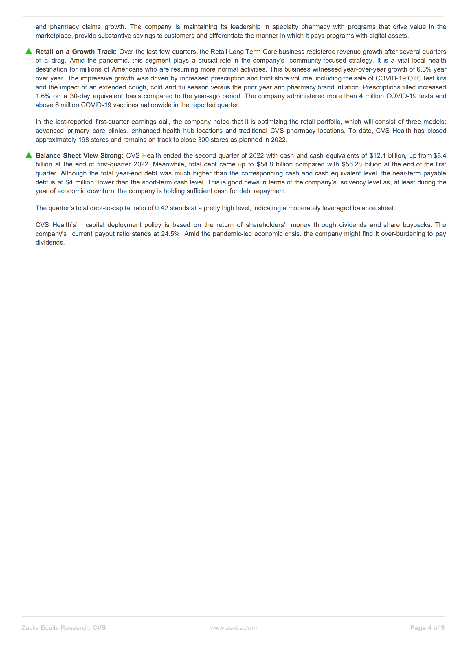 Zacks：CVS Health公司股票投资分析报告（英文版）.pdf | 先导研报