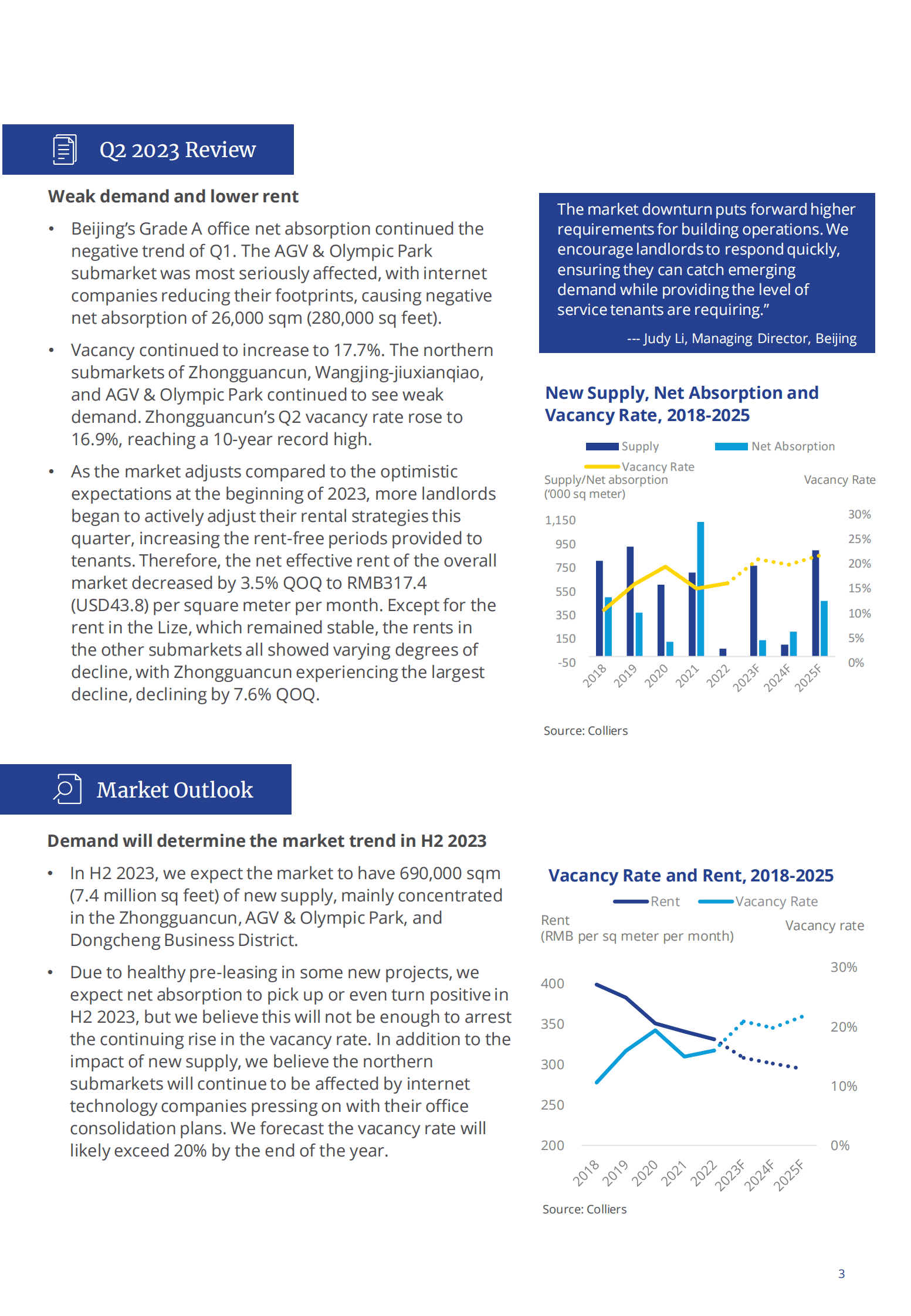 高力国际：2023Q2北京写字楼市场回顾与展望【英文版】 | 先导研报