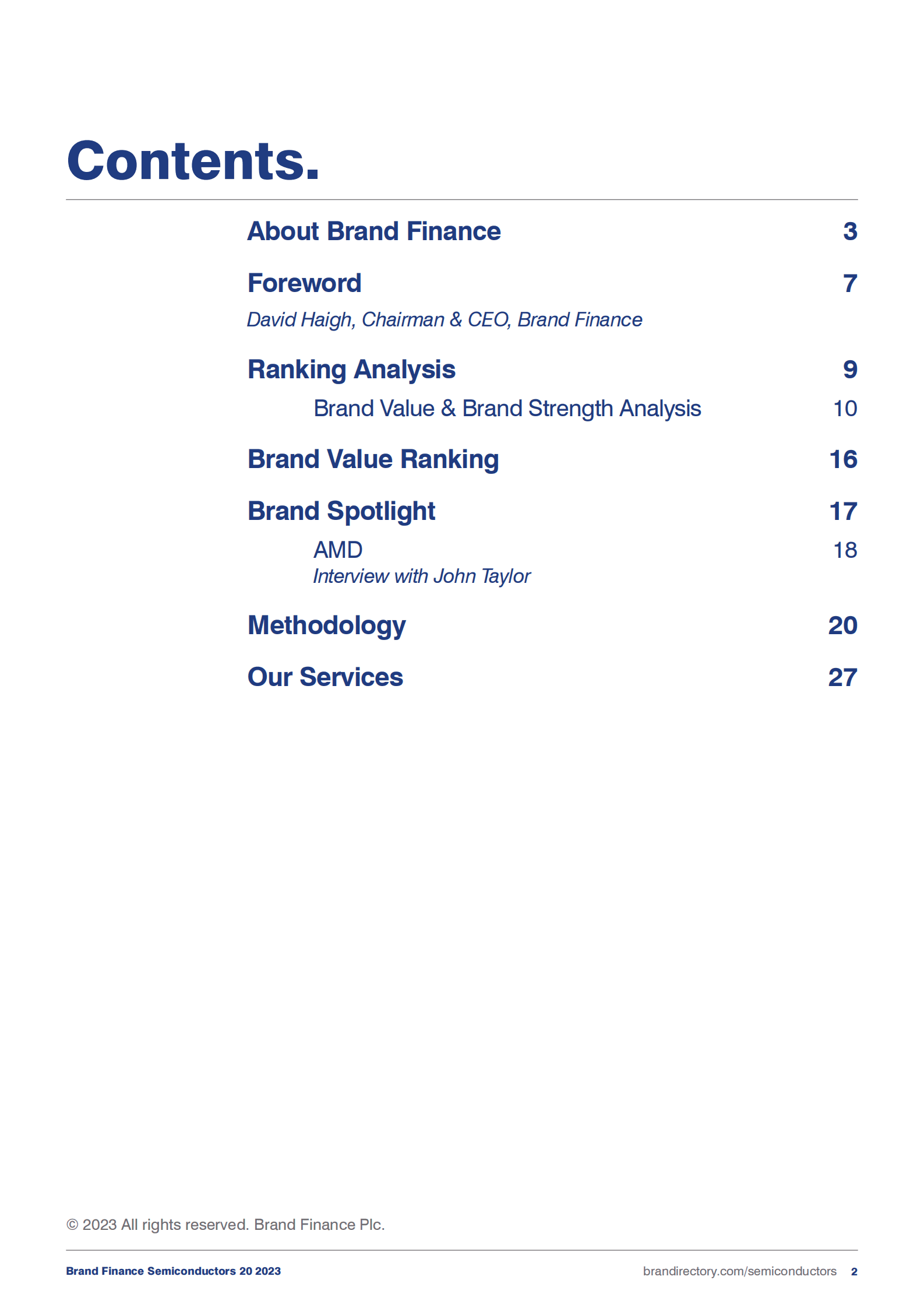 Brand Finance：2023年半导体20强品牌【英文版】 | 先导研报